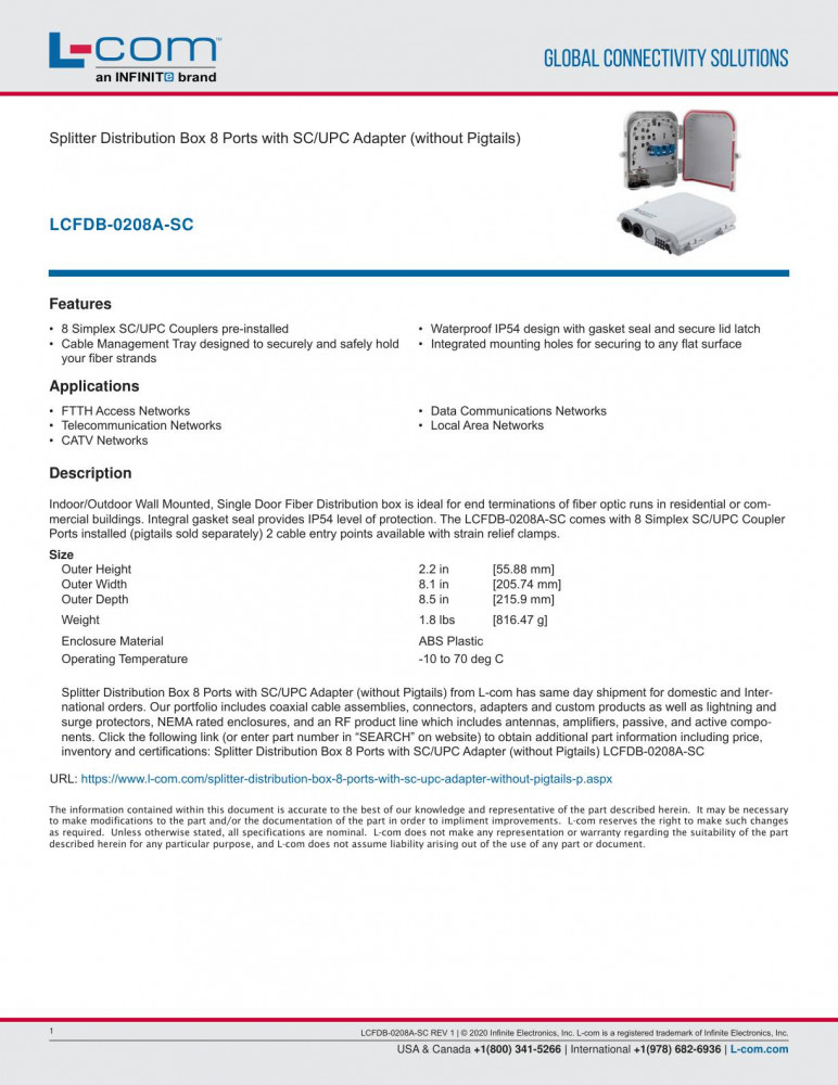 LCFDB-0208A-SC technical document page 1