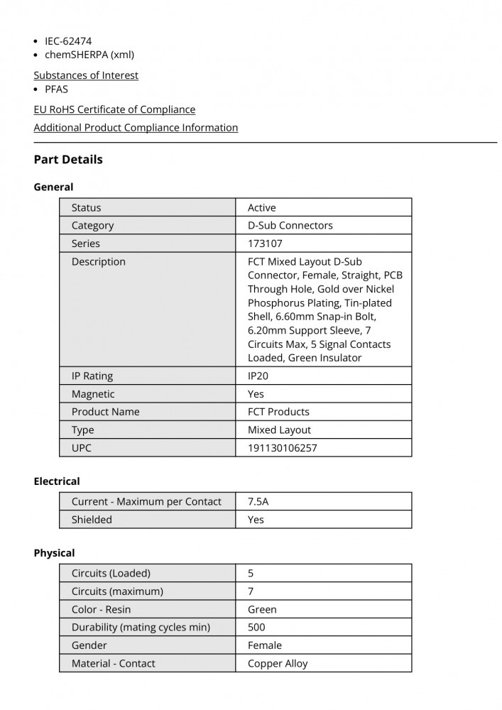 MOLEX 1731071149 product drawing, page 2