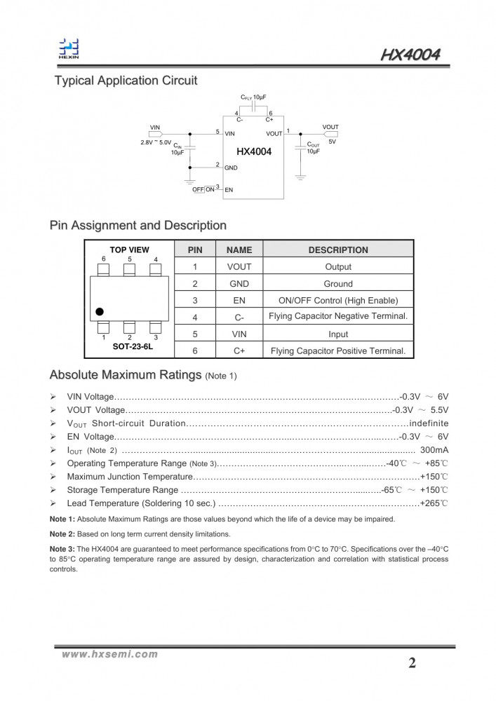 HX4004-MFC datasheet page 2