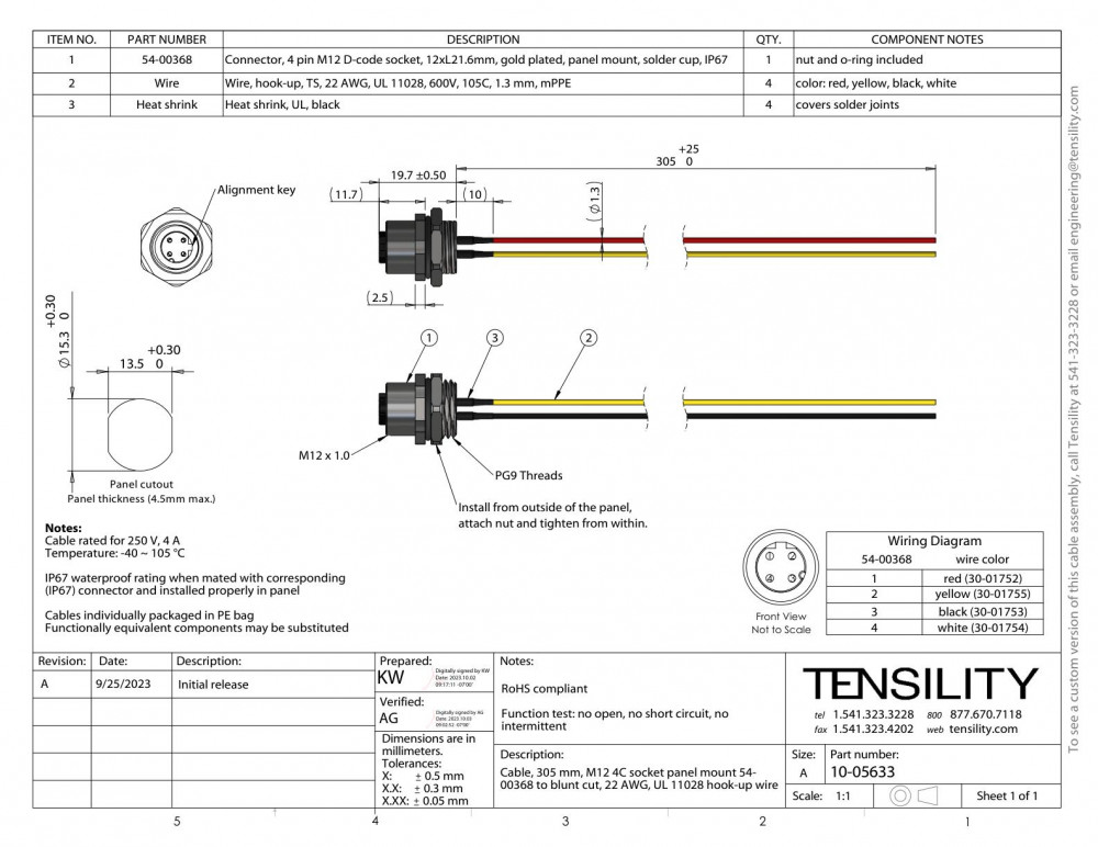 10-05633 product drawing and wiring diagram