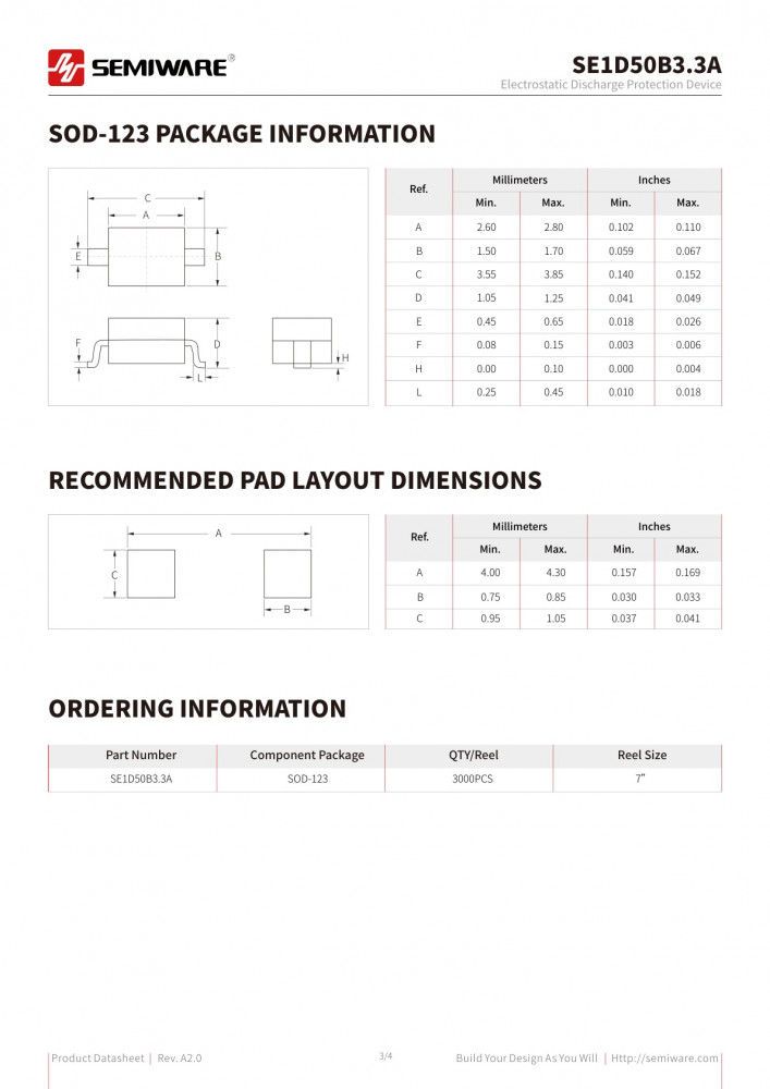 SE1D50B3.3A datasheet page 3