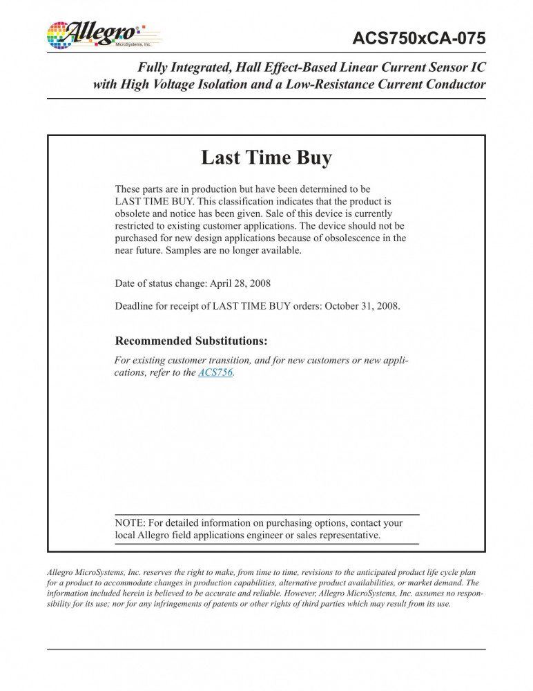ACS750SCA-075 datasheet page 1