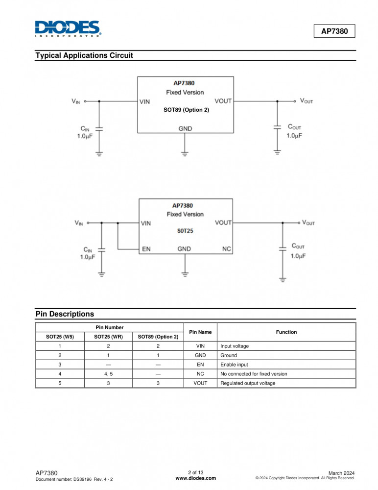 AP7380 datasheet page 2