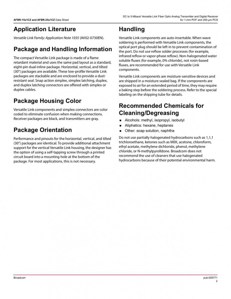 AFBR-1531CZ datasheet page 2