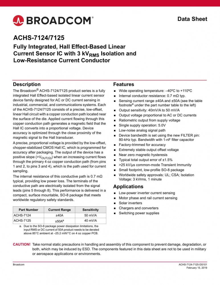 ACHS-7125 datasheet page 1