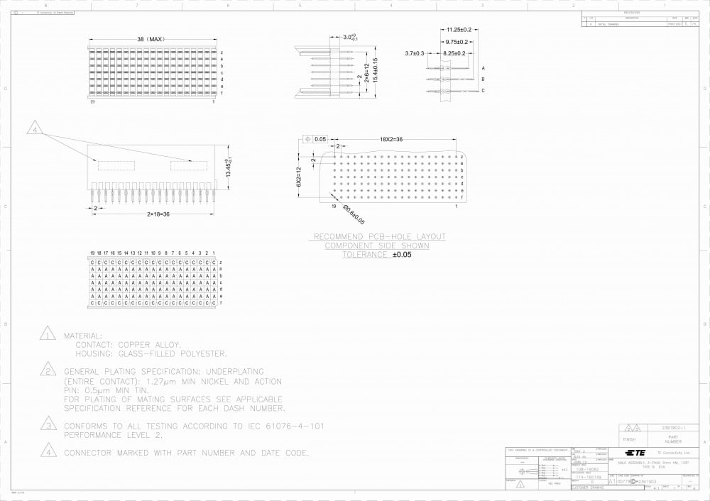 TE Connectivity 2391903-1 controlled drawing