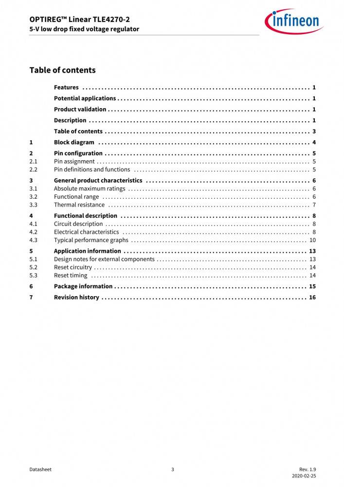 TLE4270G datasheet page 3