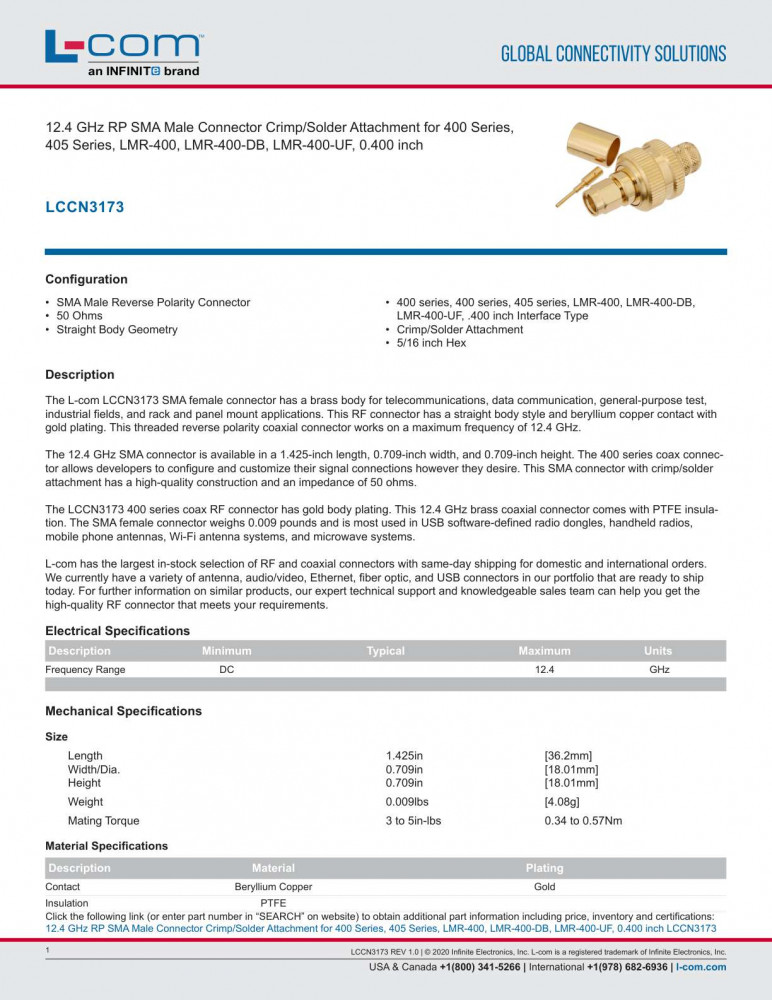 LCCN3173 product document page 1