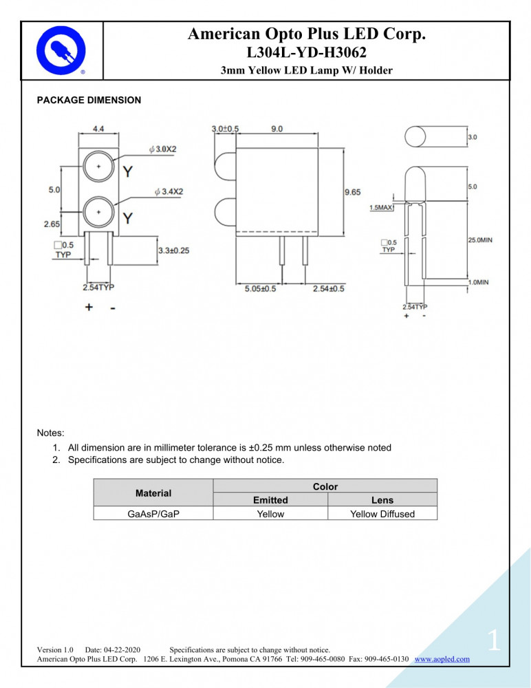 L304L-YD-H3062 datasheet page 1