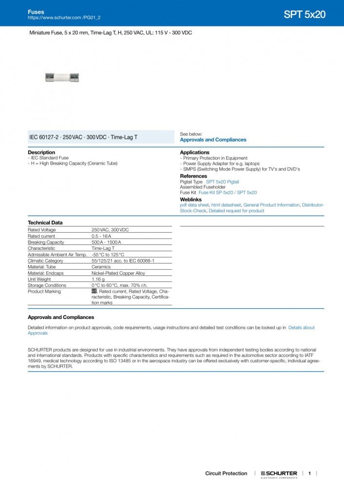 SCHURTER 0001.2509 document page 1