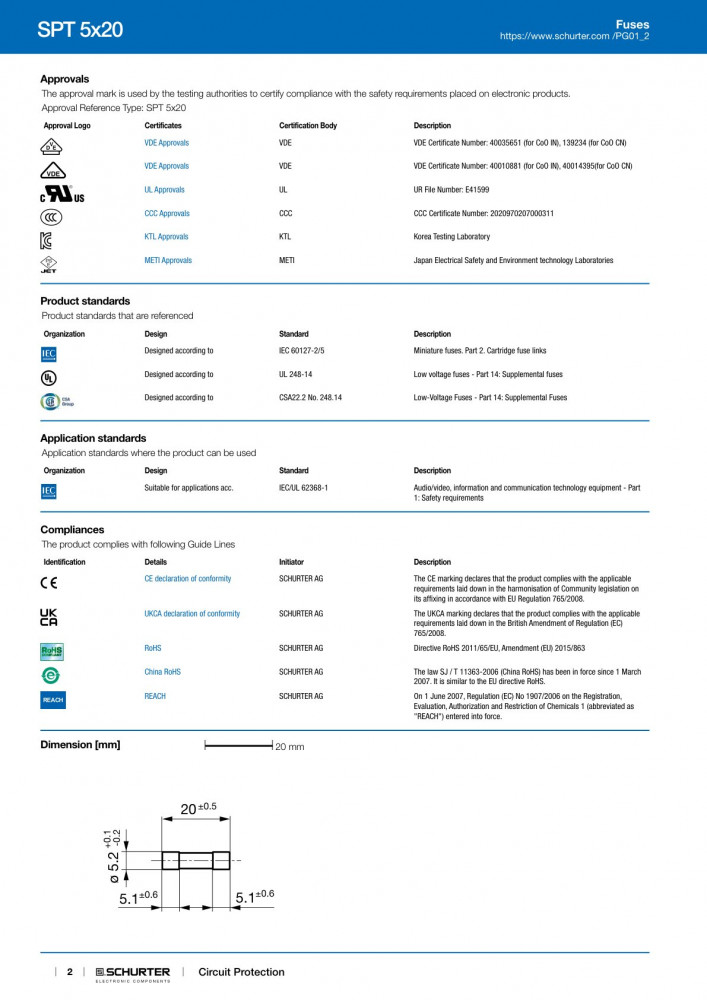 SCHURTER 0001.2509 document page 2