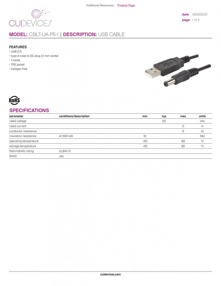 CBLT-UA-P5-1 datasheet page 1