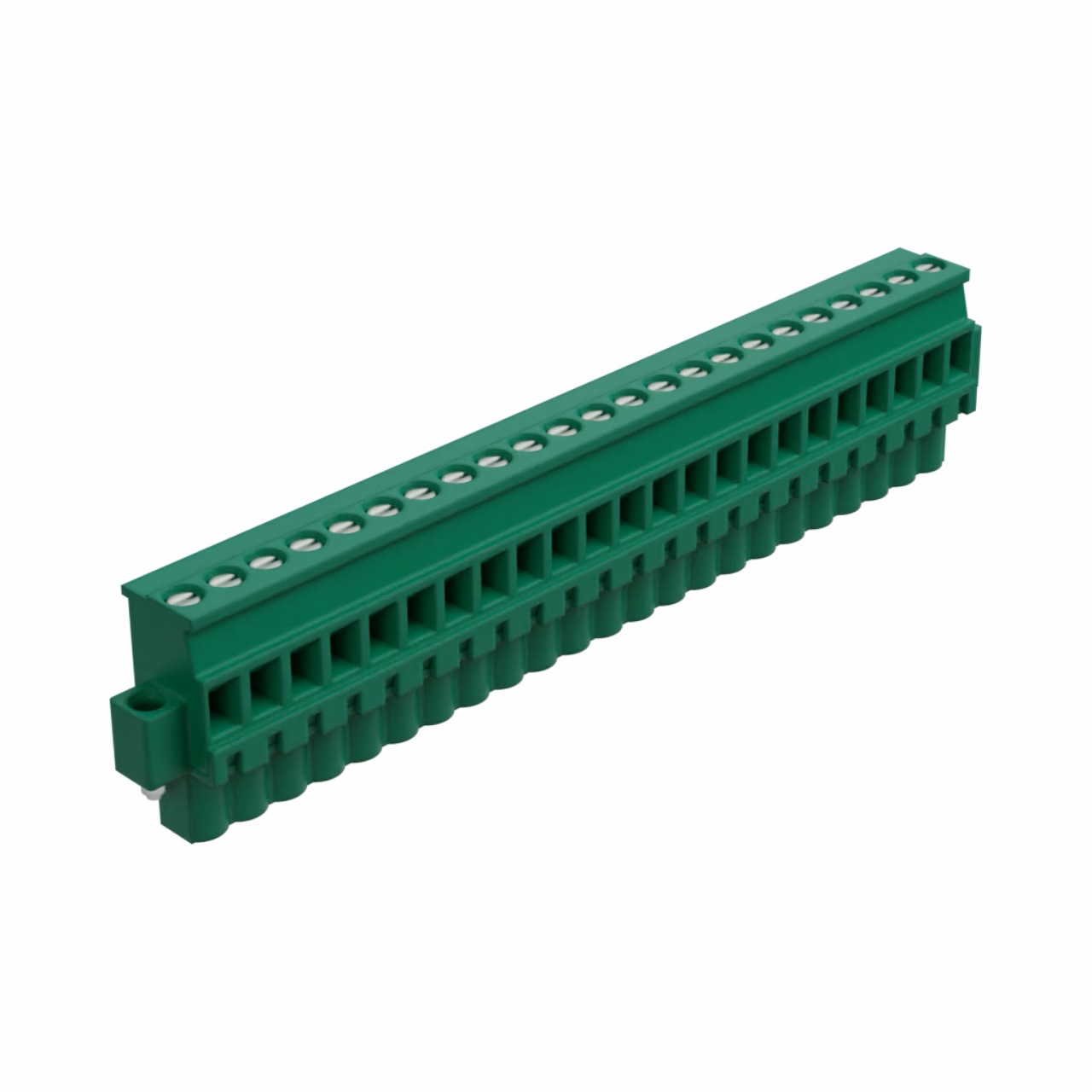 5.00mm Pitch Eurostyle Vertical Plug, with Retention Screws and Standard  Imprinting, Rear Wire Entry, Green Housing, Gold (Au) Plated, 23 Circuits for sale