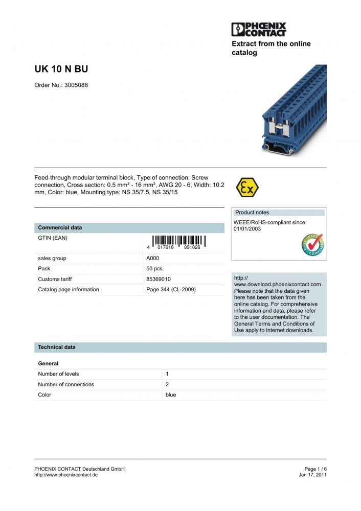 UK 10 N BU technical document page 1