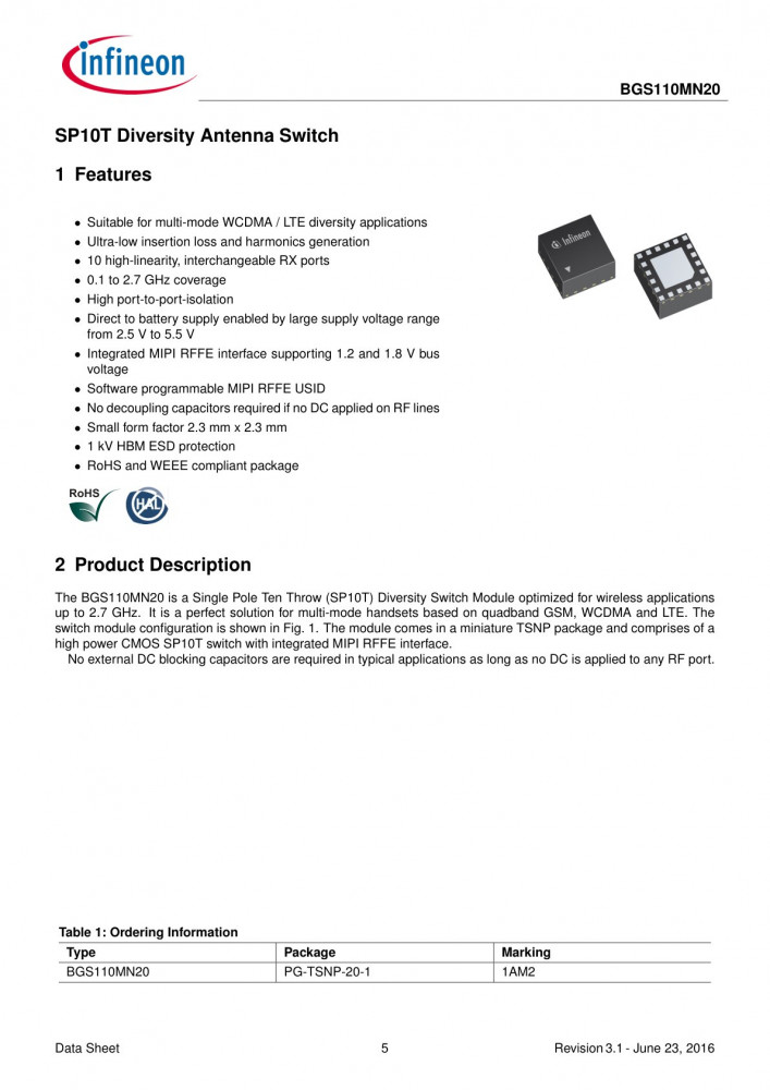 Infineon datasheet page 5