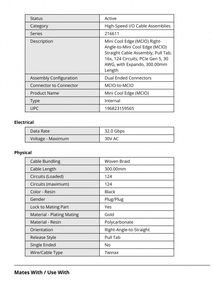 MOLEX 2166111146 product document preview, page 2