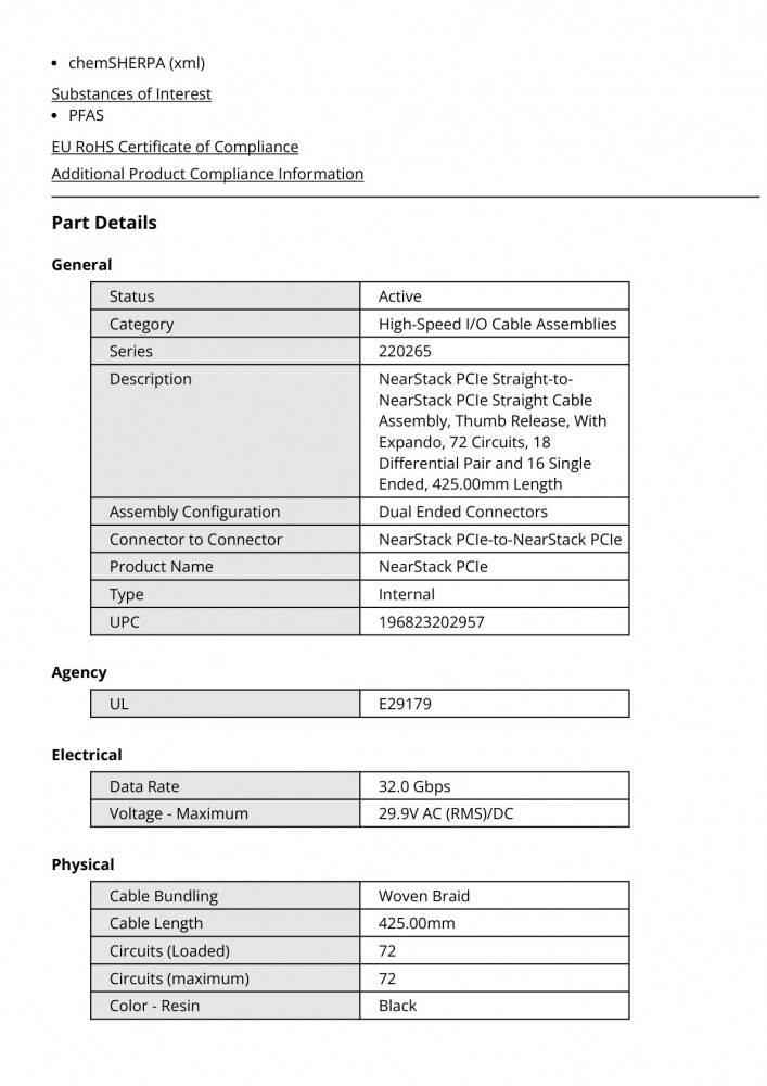 Technical document page 2 for MOLEX 2202650425