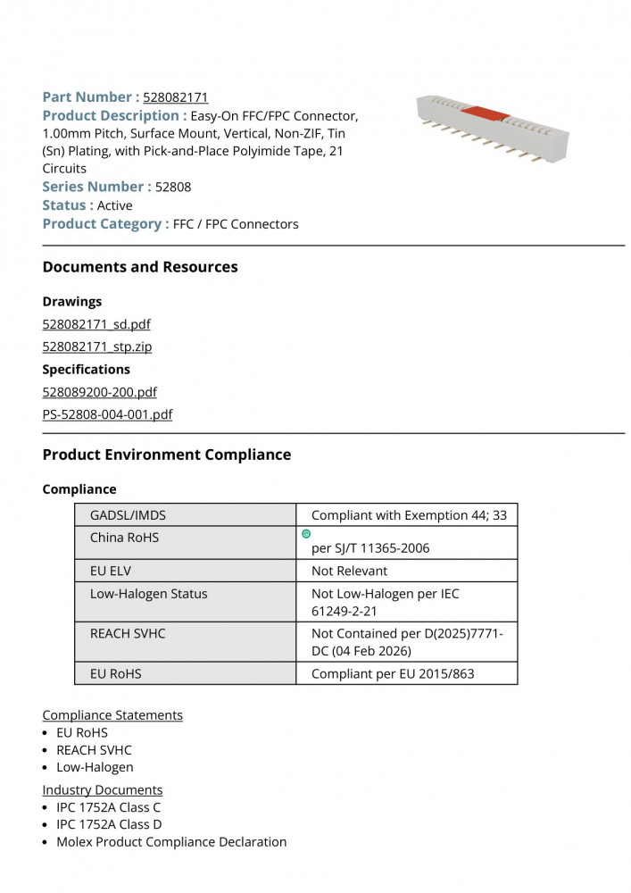 MOLEX 528082171 technical document image 1