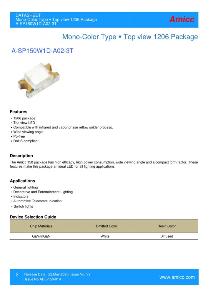 A-SP150W1D-A02-3T approval sheet page 2