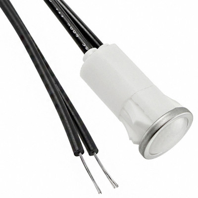 Neon Panel Mount Indicator White .500″ Semi Dome 125V Wire Leads for sale