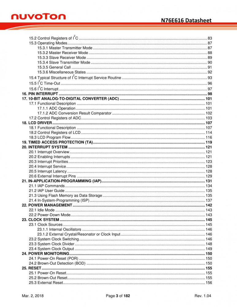 N76E616 datasheet page 3