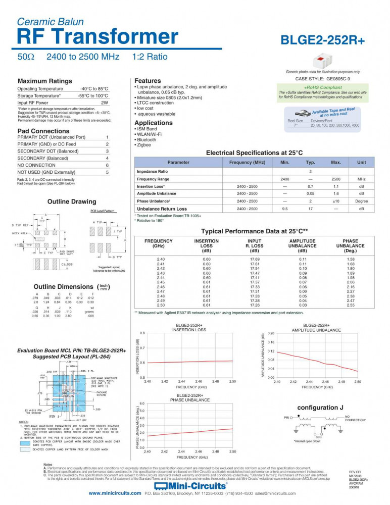 BLGE2-252R+ datasheet page preview