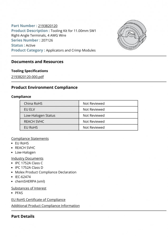 2193820120 tooling specification page 1