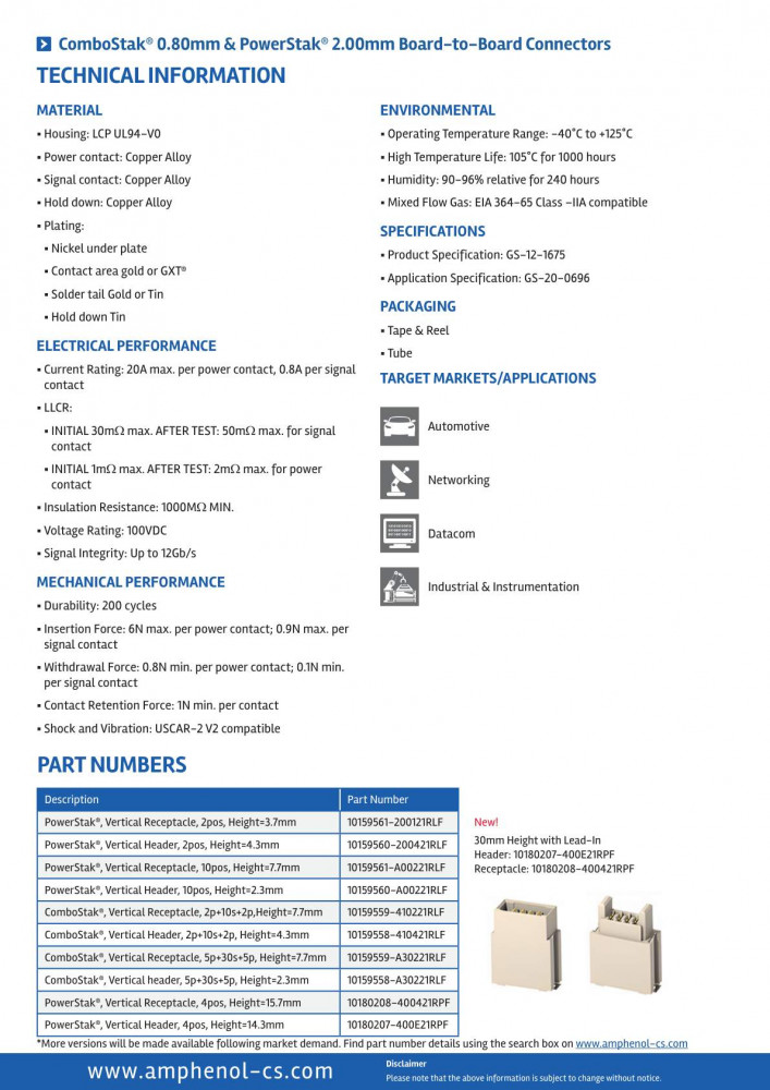 Amphenol PowerStak technical document page 2