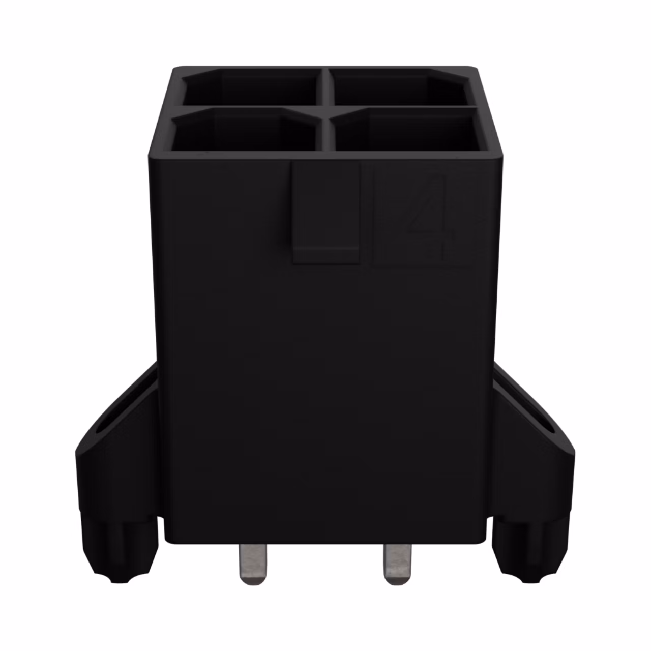 Mega-Fit Vertical Header, 5.70mm Pitch, Through Hole, Dual Row, 4 Circuits, 0.38µm Gold (Au) Plating, 3.73mm Tail Length, Glow-Wire Capable, Tape and Reel, Black for sale