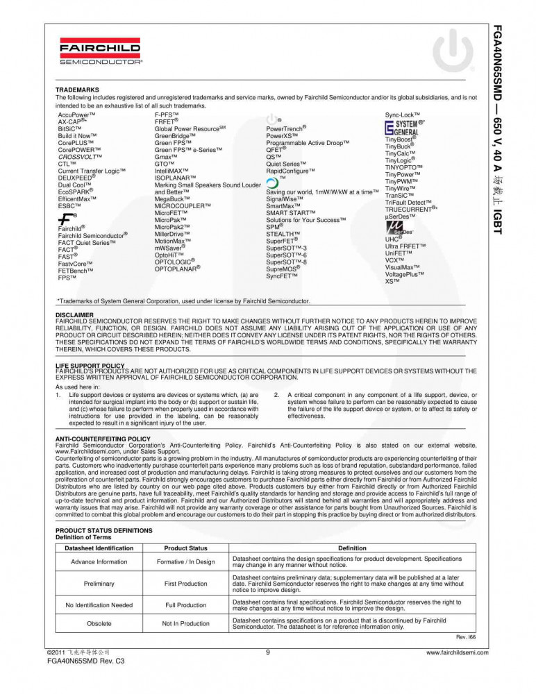 FGA40N65SMD datasheet page 10