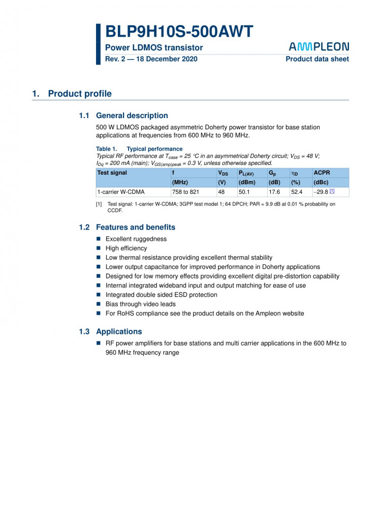 BLP9H10S-500AWT datasheet page 1
