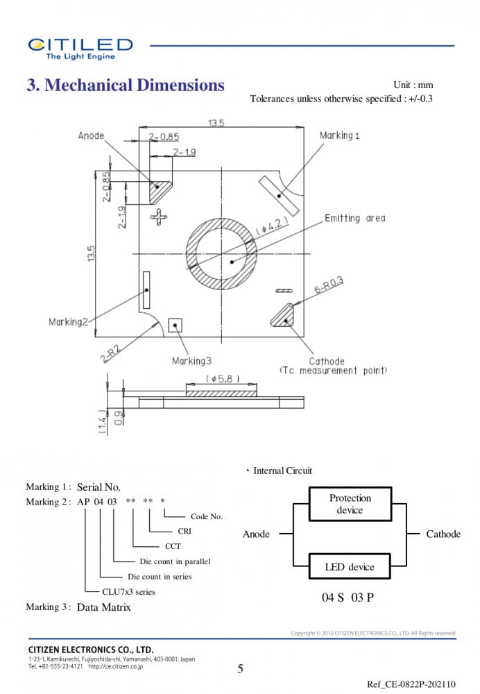 CITIZEN CLU7A3 datasheet page 5