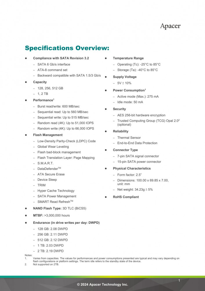 Product document page 2