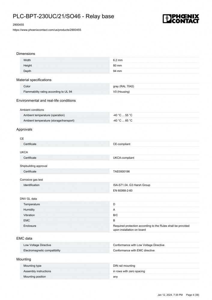 Phoenix Contact 2900455 datasheet page 4