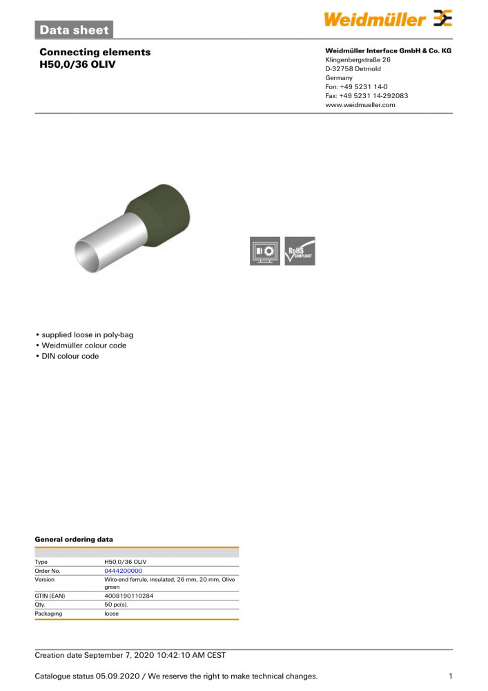 0444200000 product document page 1