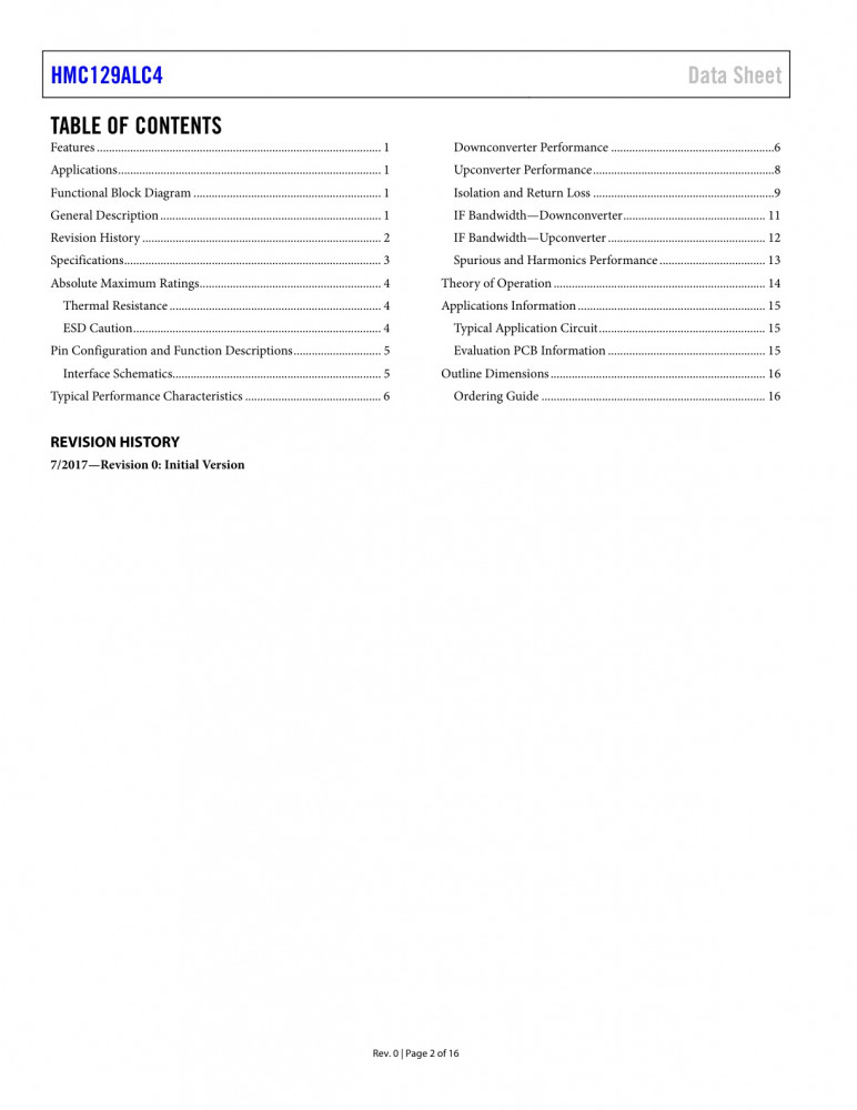 HMC129ALC4 datasheet page 2