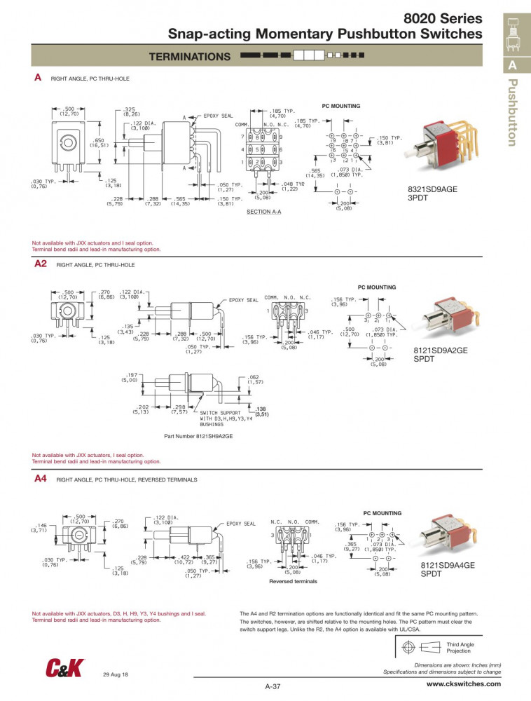 C&K 8020 Series datasheet page 9