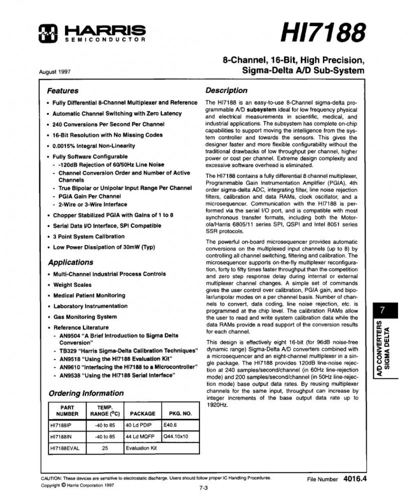 HI7188IN-G datasheet page 2
