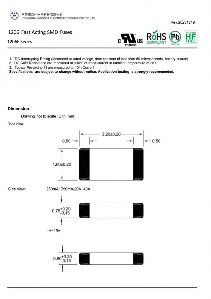 Hongda 1206F datasheet page 3
