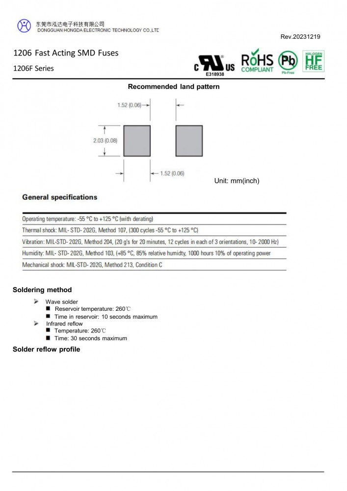 Hongda 1206F datasheet page 6