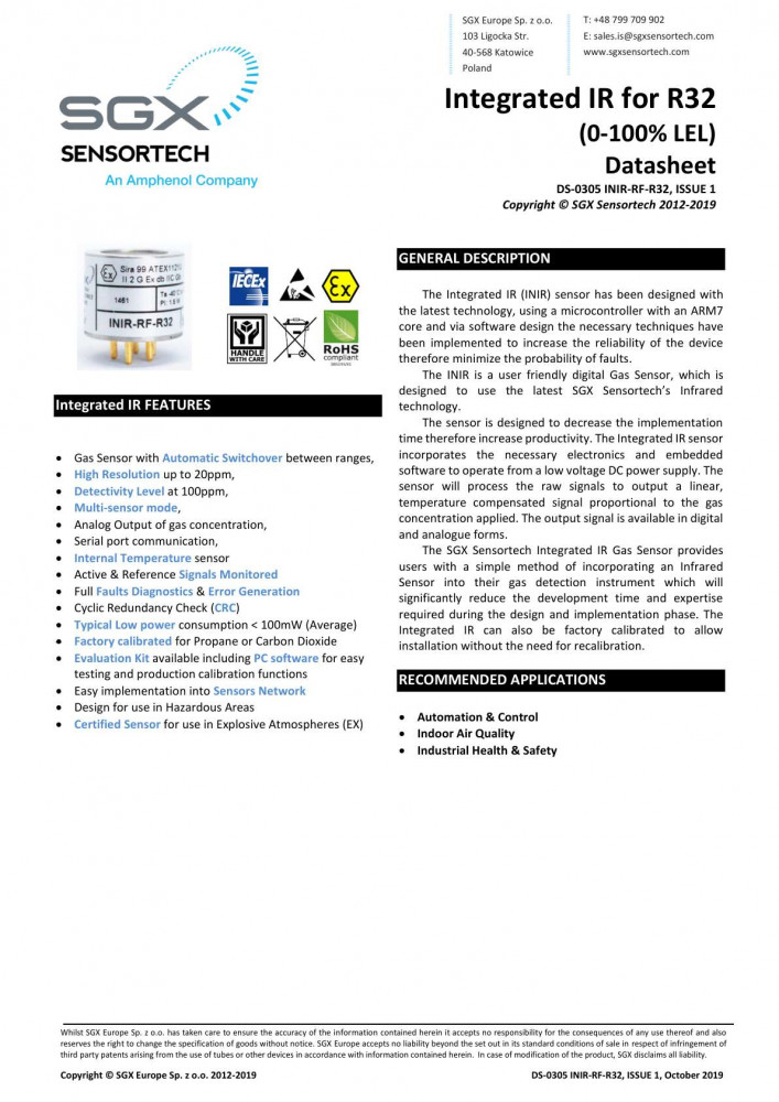 INIR-RF-R32 datasheet page 1