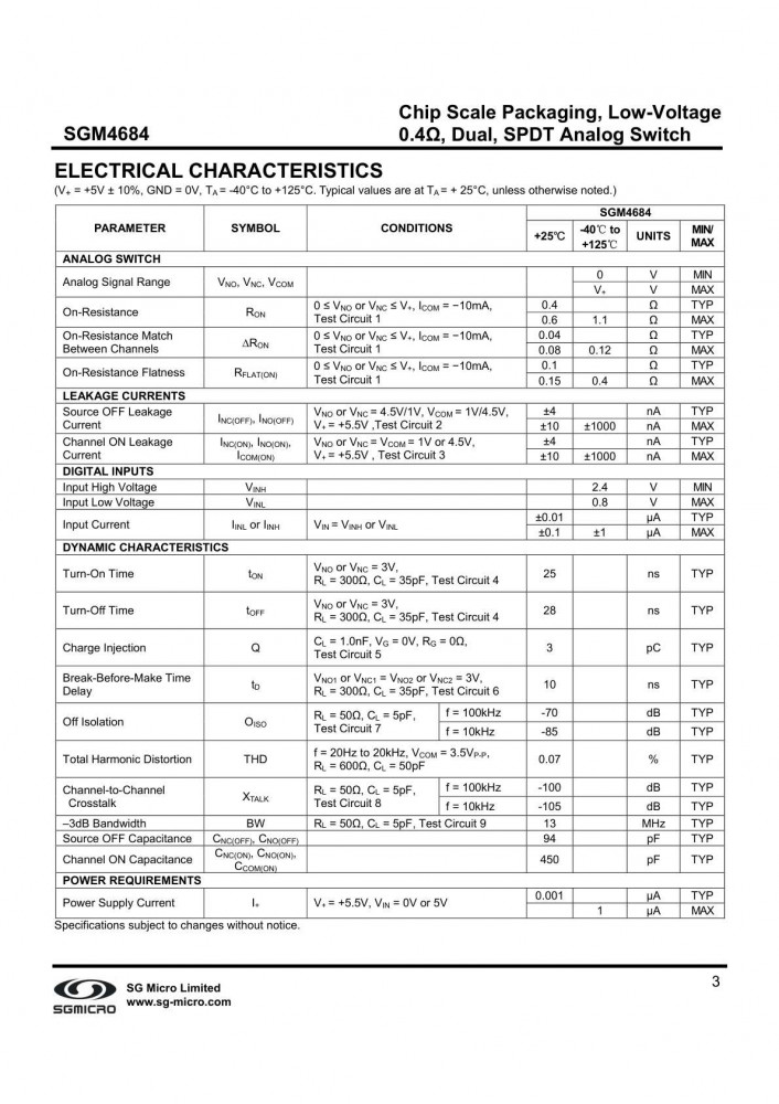 SGM4684 datasheet page 3