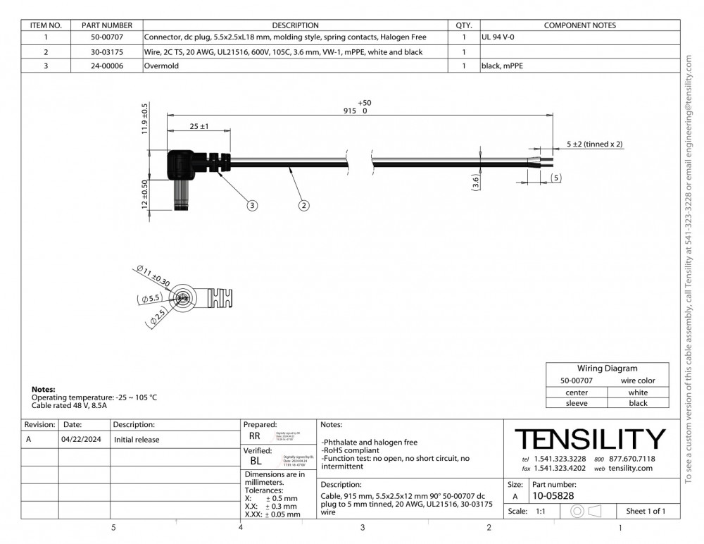 Tensility International 10-05828 product drawing