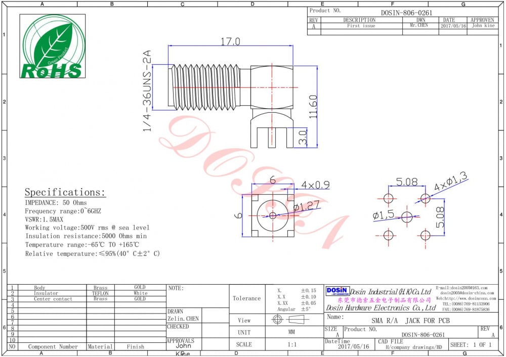 DOSIN-806-0261 technical document preview