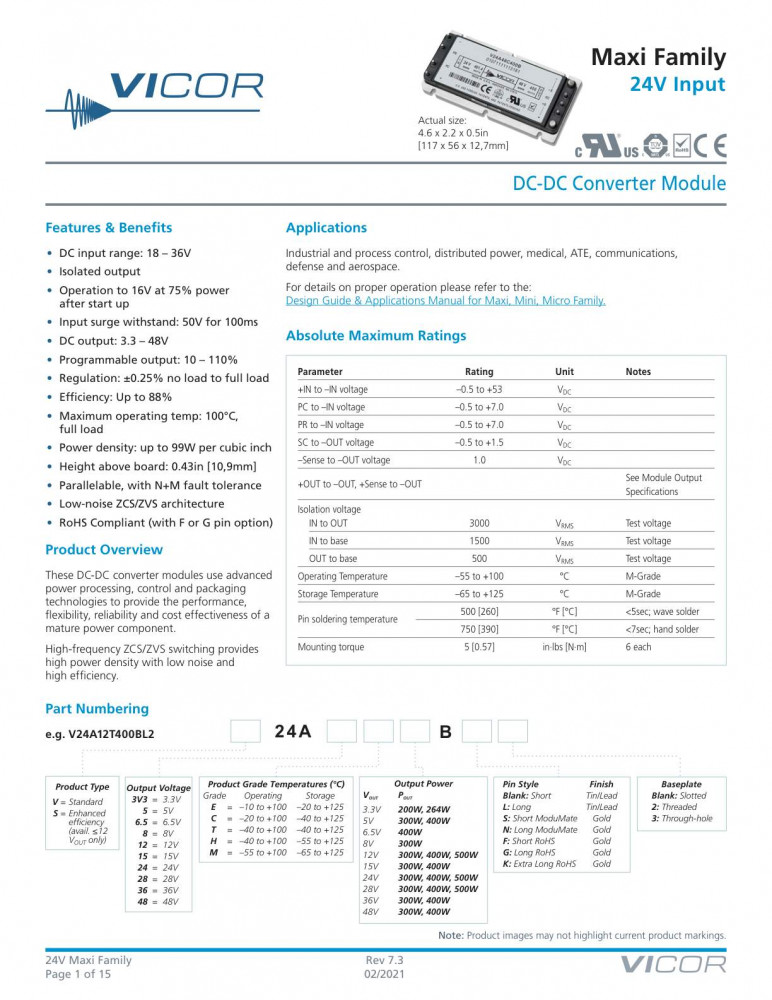 VICOR technical document page 1
