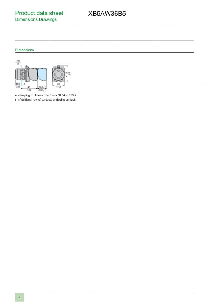 XB5AW36B5 technical document page 4