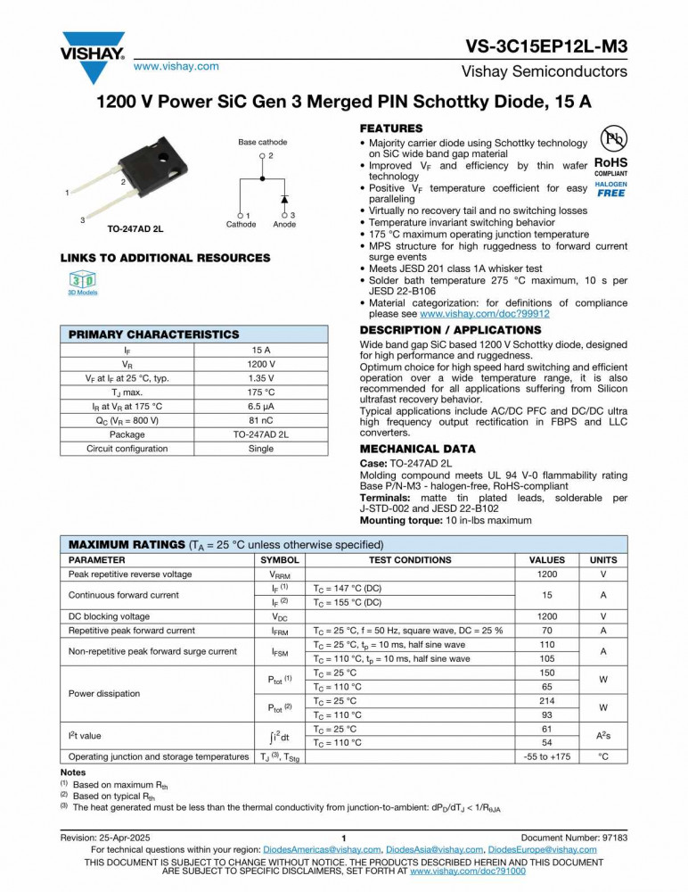 VS-3C15EP12L-M3 datasheet page 1