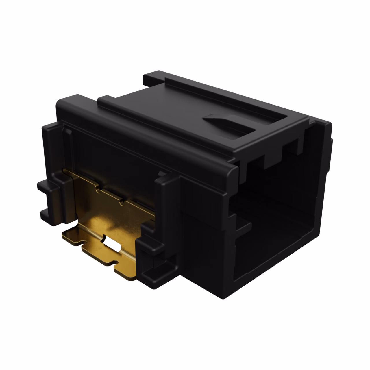 Mini50 Unsealed Header, UL 94 HB, Right-Angle, SMT, Single Row, 2 Circuits, Gold (Au) Plating, Polarization Option A, Black, Tape and Reel for sale