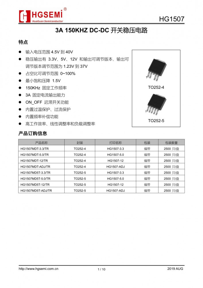 HG1507 datasheet page 1