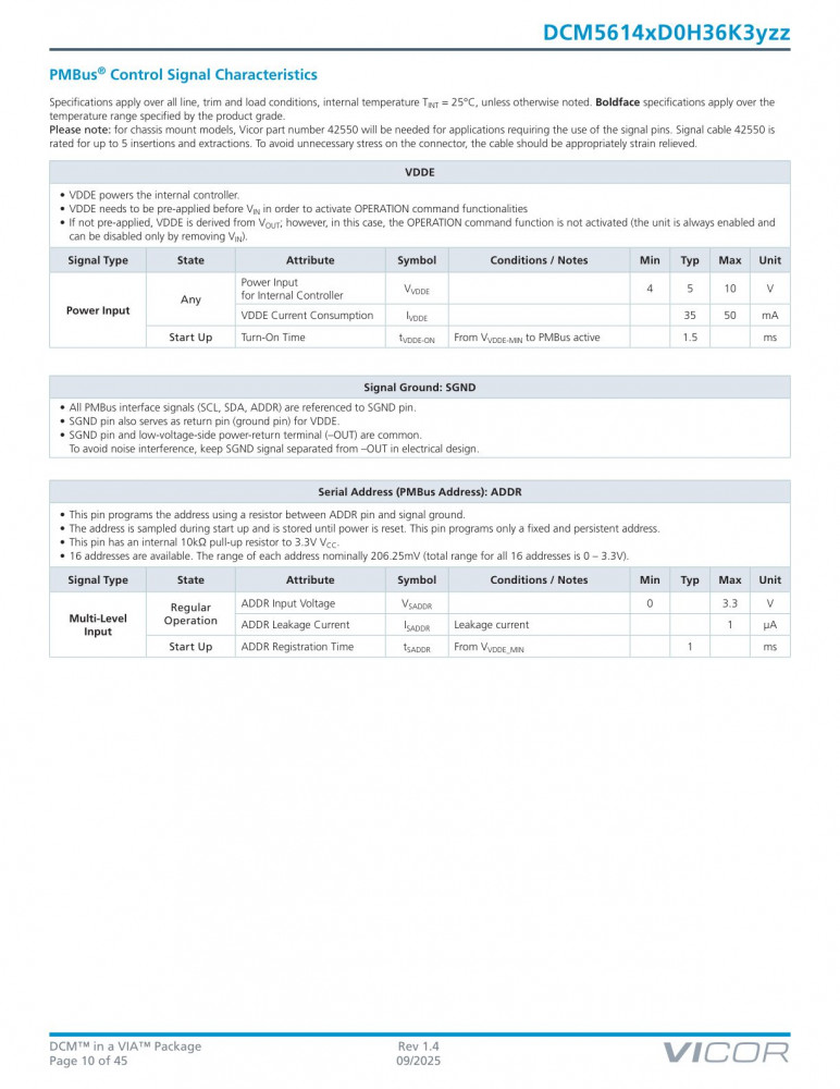 VICOR DCM5614 product document page 10